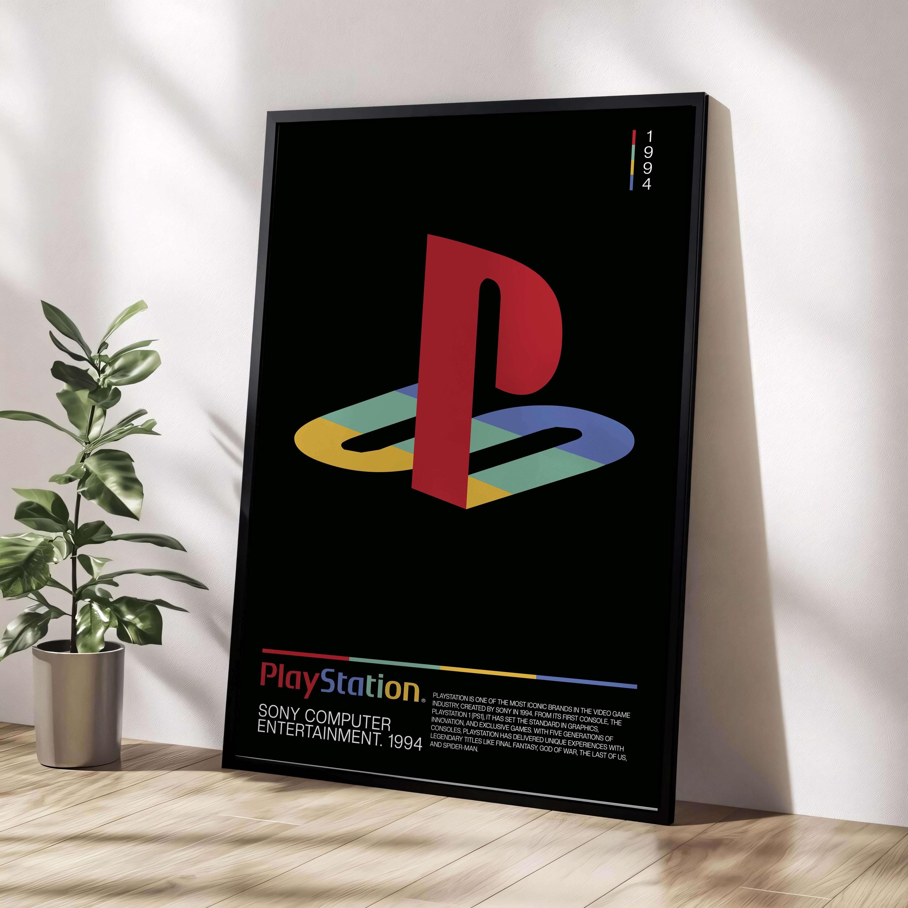 Playstation Logo Art Print Black, Modern Digital Poster for Gamers ...