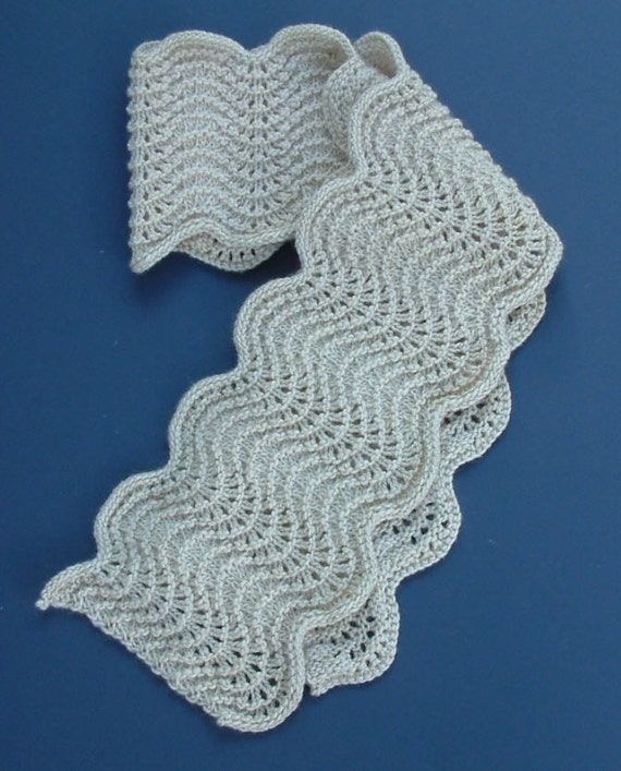 Warm Beige Scalloped Scarf Etsy UK