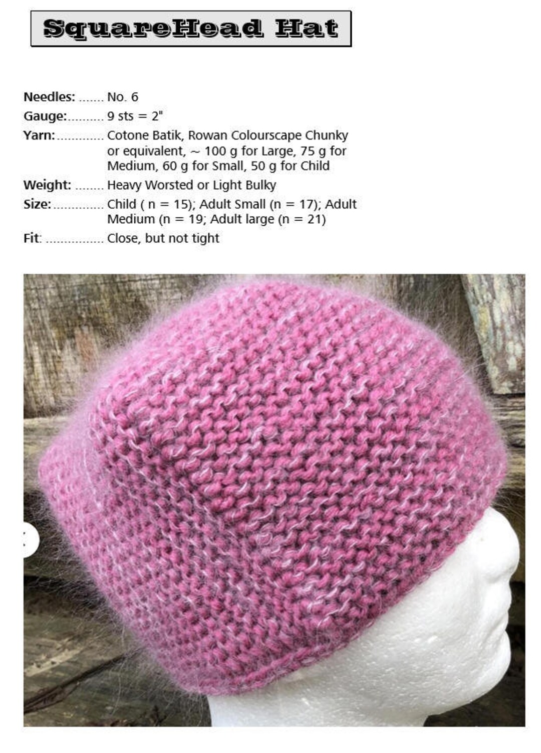 Squarehead Hat Pattern - Etsy
