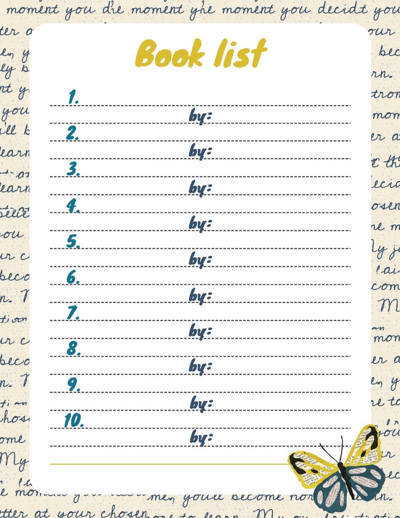 Student Reading Log Printable/ Reading Tracker/ Book List/ Student ...