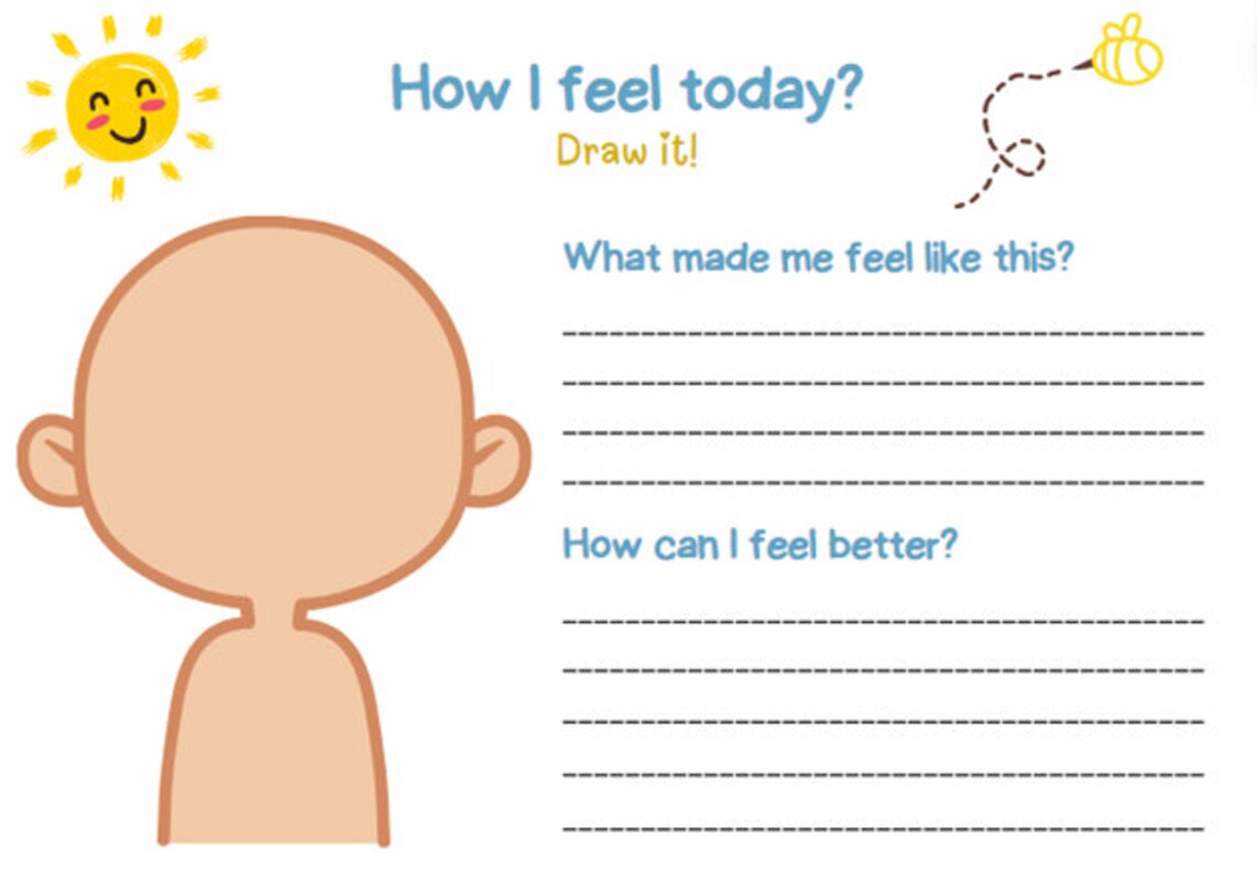 Kids Emotion Sheet/ Emotion Tracker/ Emotional Intelligence/ Kids ...