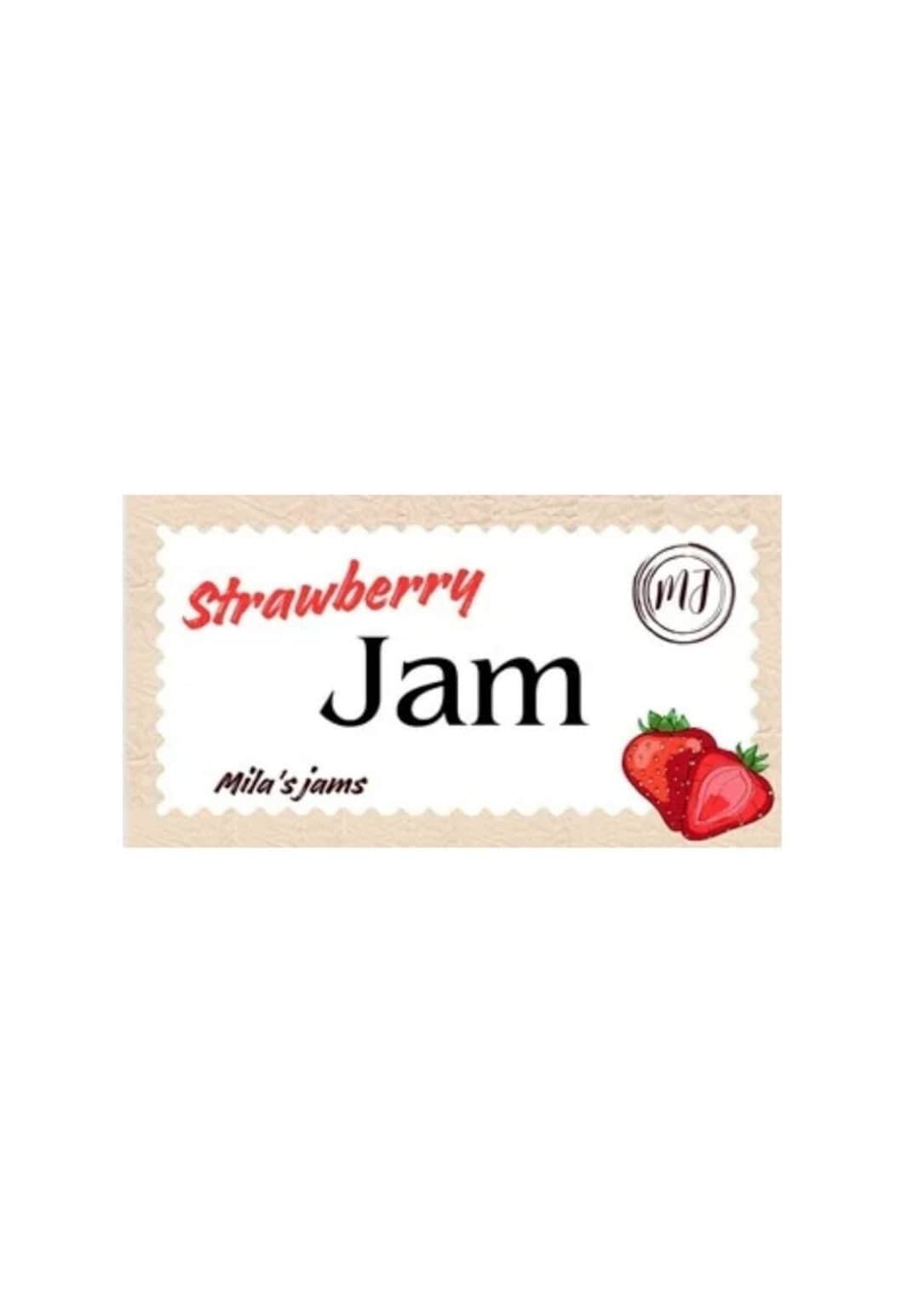 Jam Label/ Jam Labels/ Business/ Logo/ Jam/ Strawberry Jam/ Rectangle ...