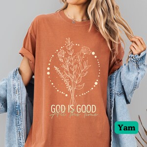 God is Good Shirt, Boho Christian T Shirt for Women, Floral Comfort ...