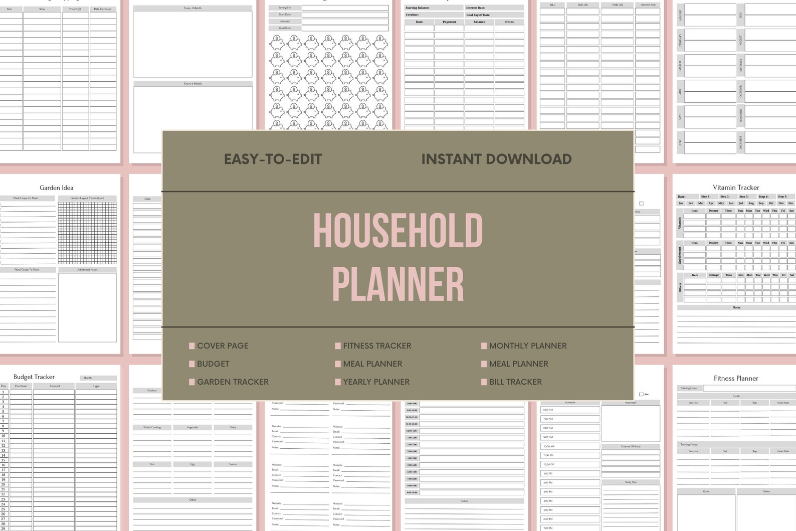 Household Planner, Printable Household Planner, Mom Life Planner ...