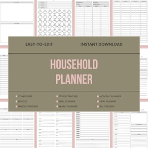 Household Planner, Printable Household Planner, Mom Life Planner ...