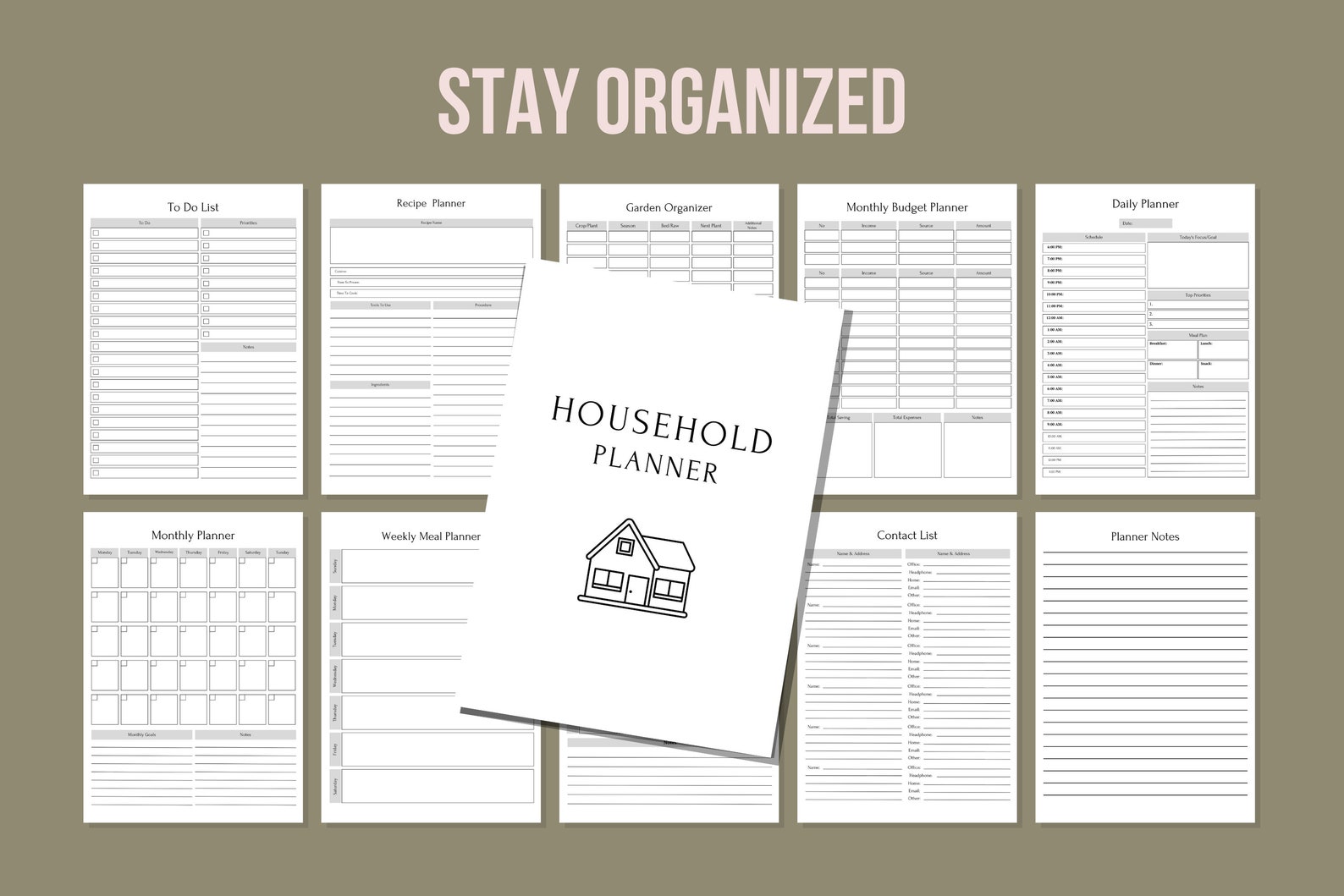 Household Planner, Printable Household Planner, Mom Life Planner ...