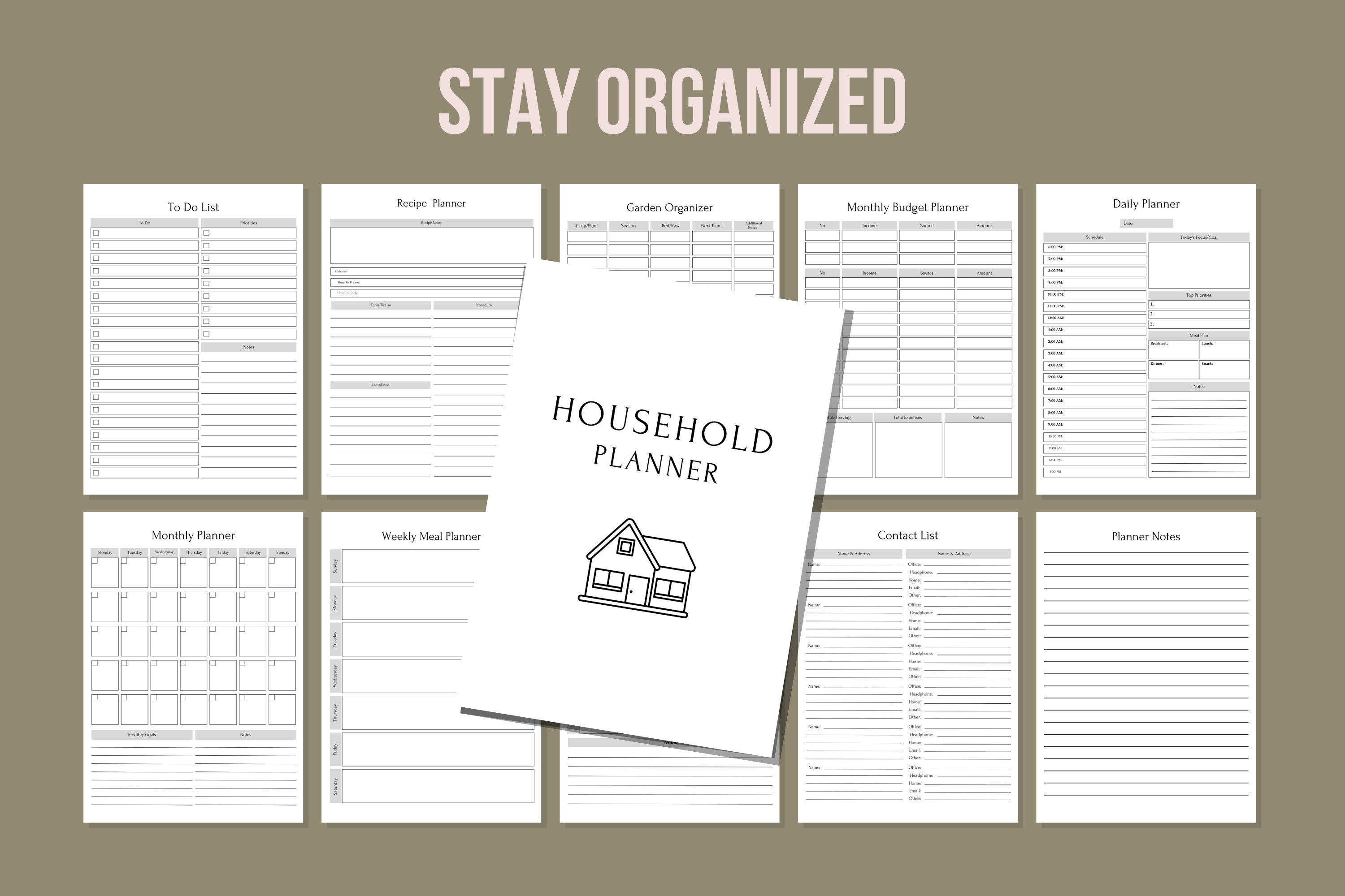 Household Planner, Printable Household Planner, Mom Life Planner ...
