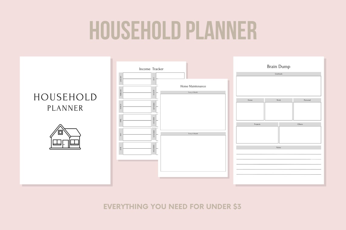 Household Planner, Printable Household Planner, Mom Life Planner ...