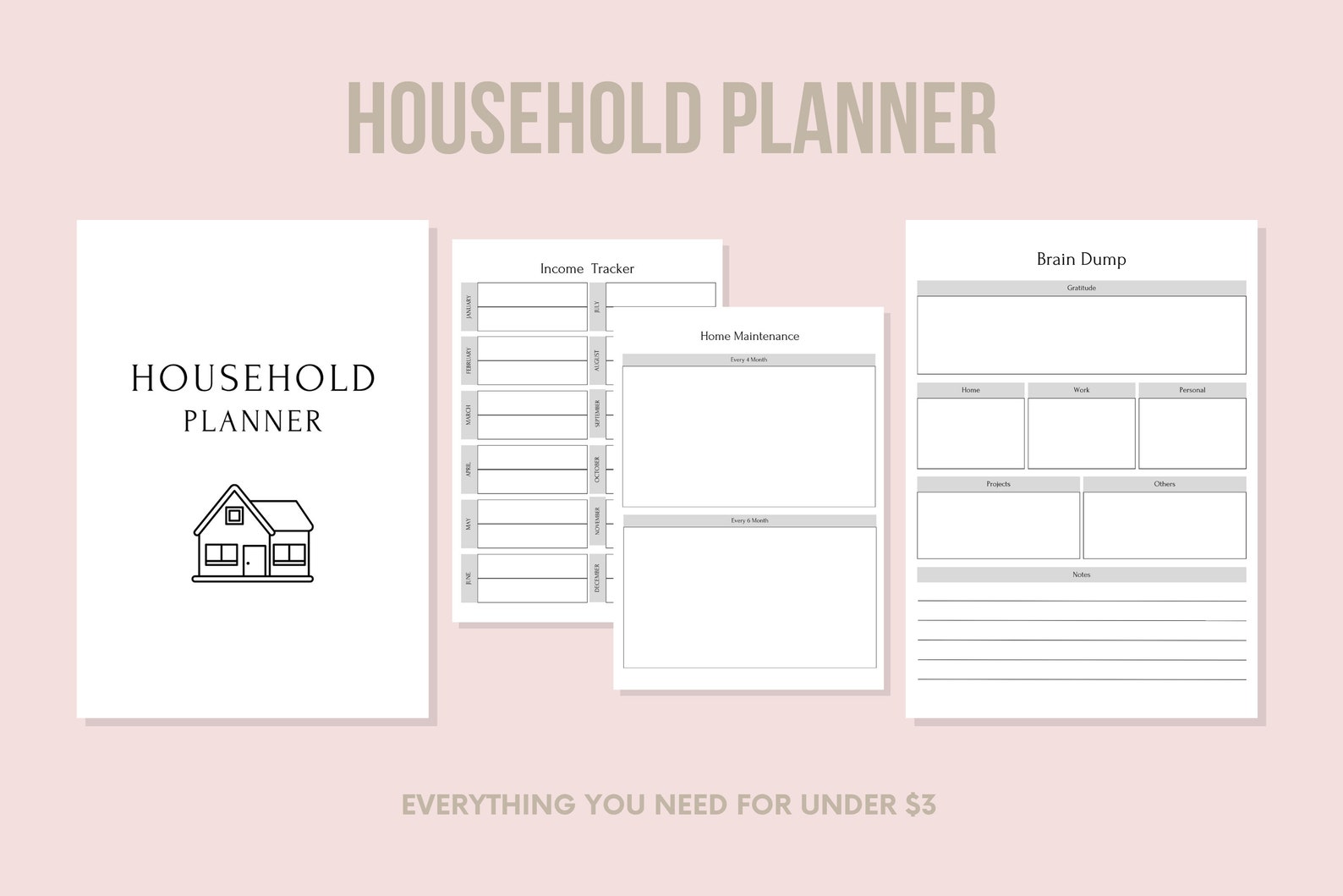 Household Planner, Printable Household Planner, Mom Life Planner ...