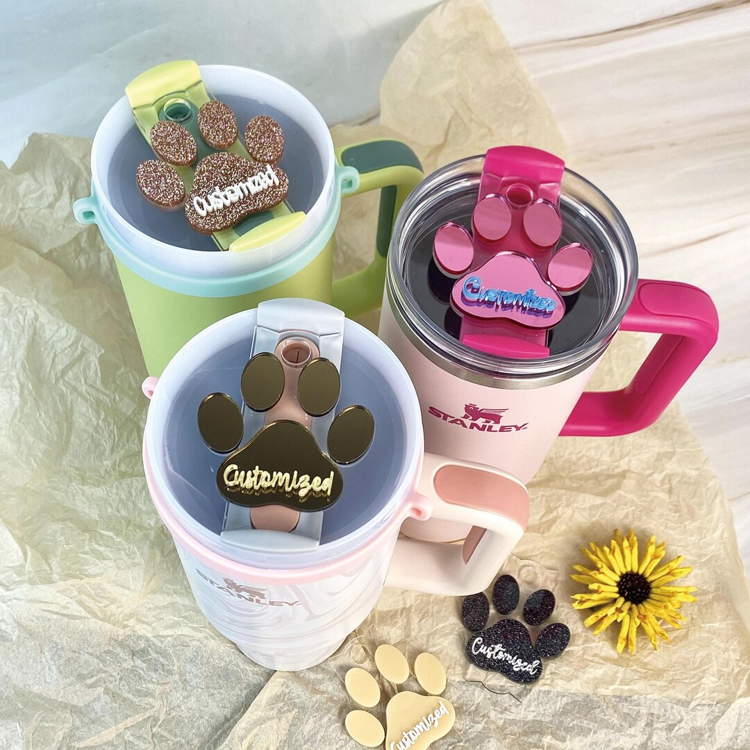 Stanley Custom Pet Nameplate | Dog Paw Stanley Name Plate | Tumbler Dog ...
