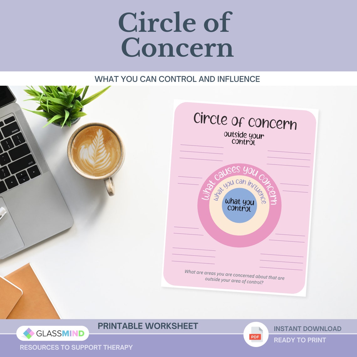 Circle of Control, Concern and Influence Worksheet for Adults and Teens ...
