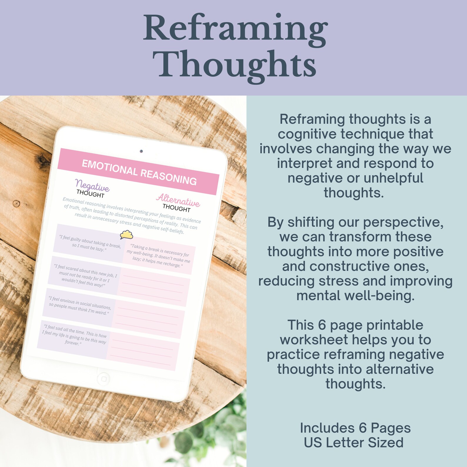 Reframing Thoughts for Blaming, Emotional Reasoning and Jumping to ...