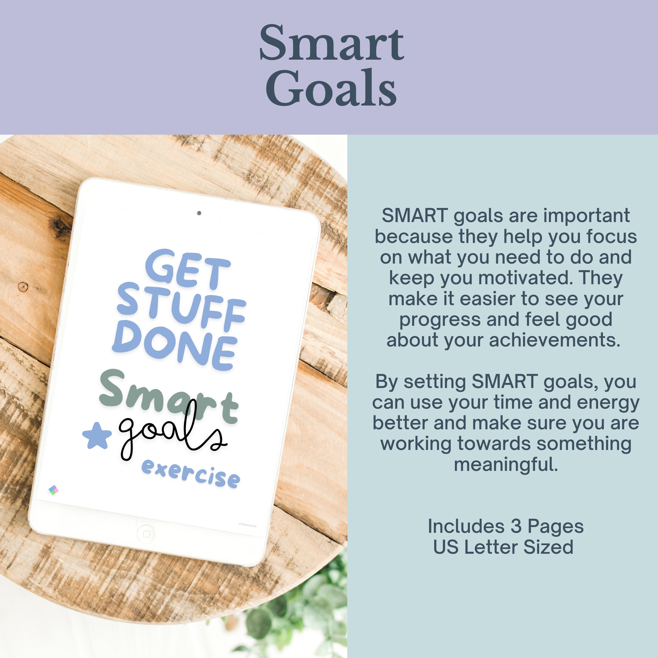 SMART Goals Template Worksheet, Goal Setting Printable, Smart Goal ...