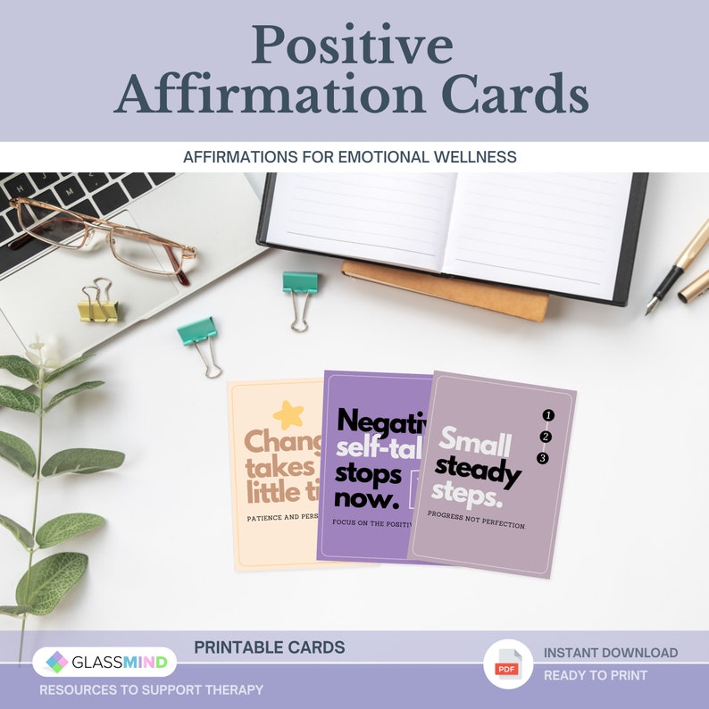 Positive Affirmation Cards for Mental Health, Emotional Wellbeing ...
