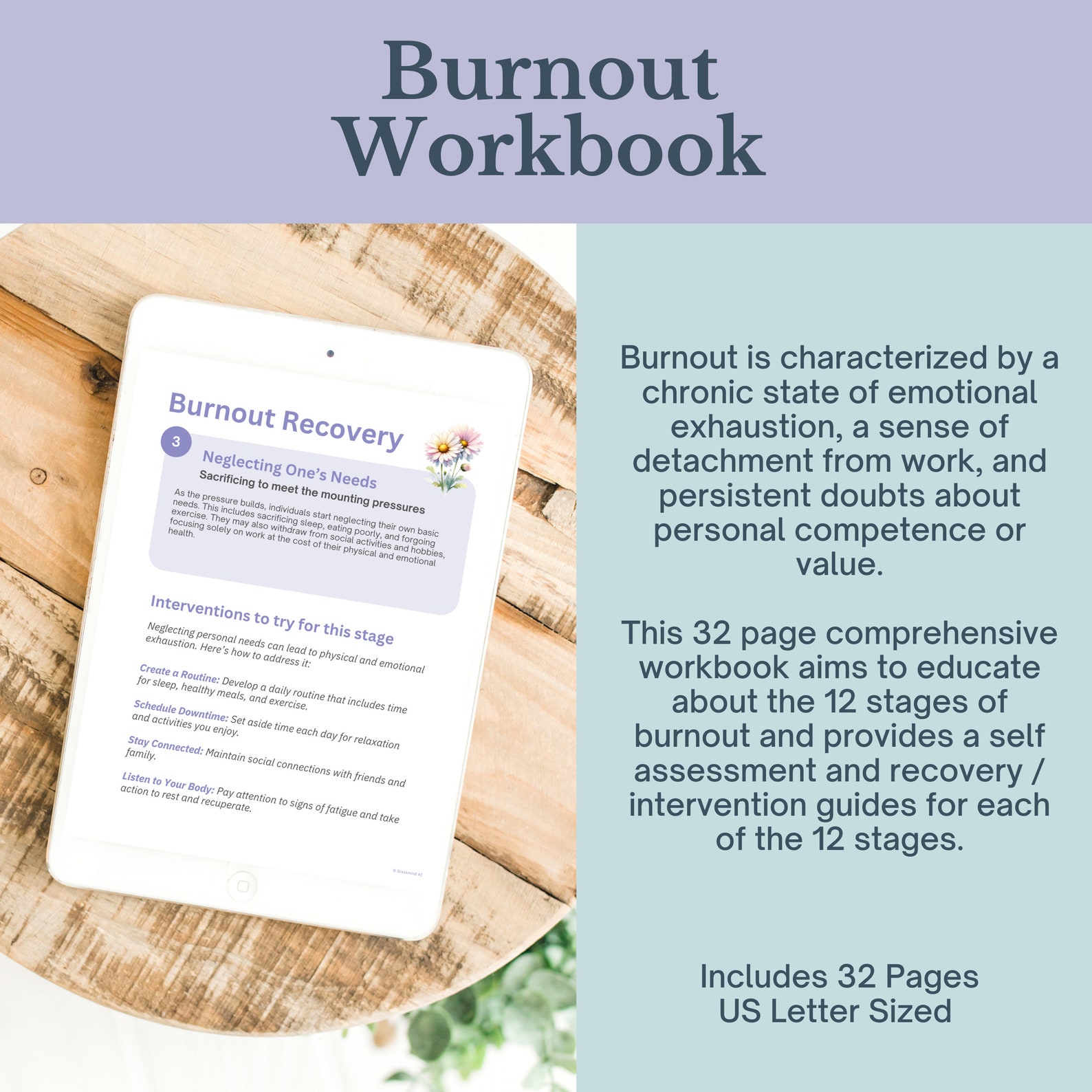 Burnout Prevention Workbook: Self-assessment, Stress Relief (digital ...