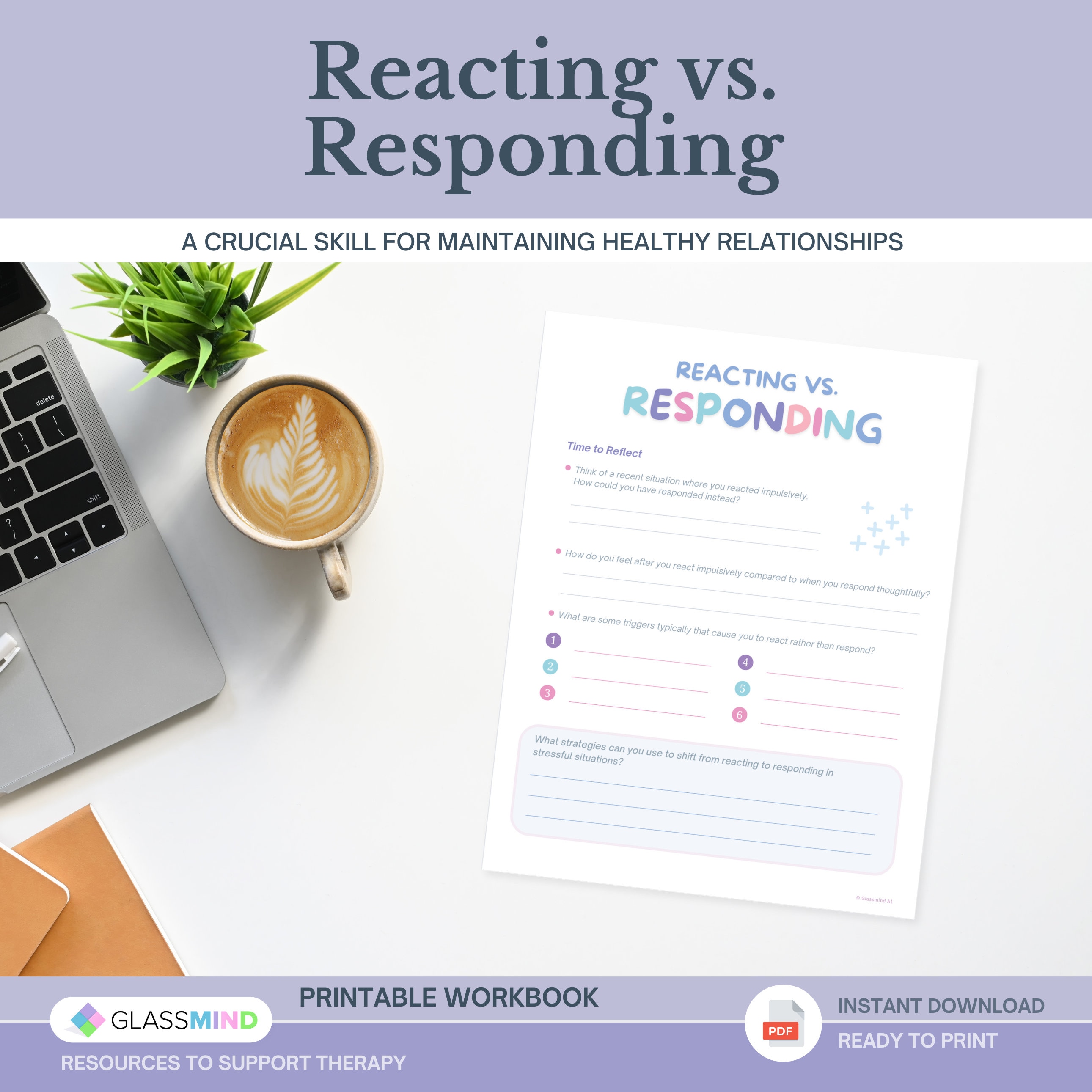 Reacting Vs. Responding Worksheet for Communication Style, Couples ...