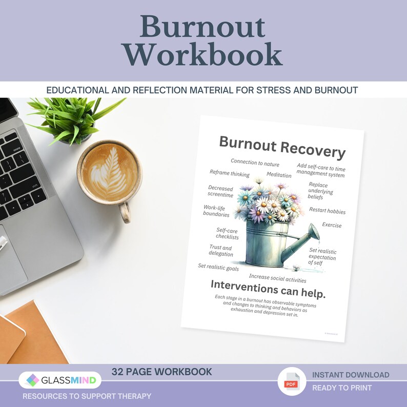 Burnout Prevention Workbook: Self-assessment, Stress Relief (digital ...