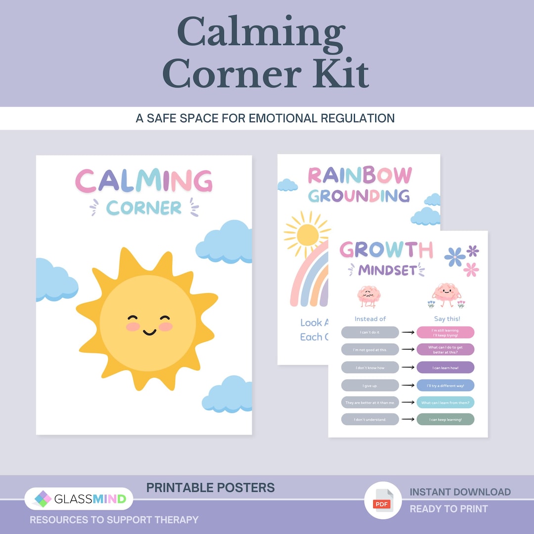 Calming Corner Kit: Emotional Regulation Tools for Kids (PDF) - Etsy
