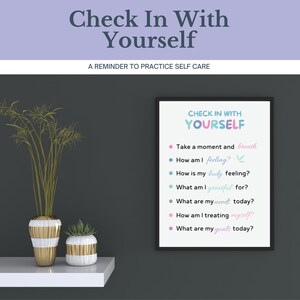 Self-care Check in Poster Anxiety Relief, Stress Management & Mental ...
