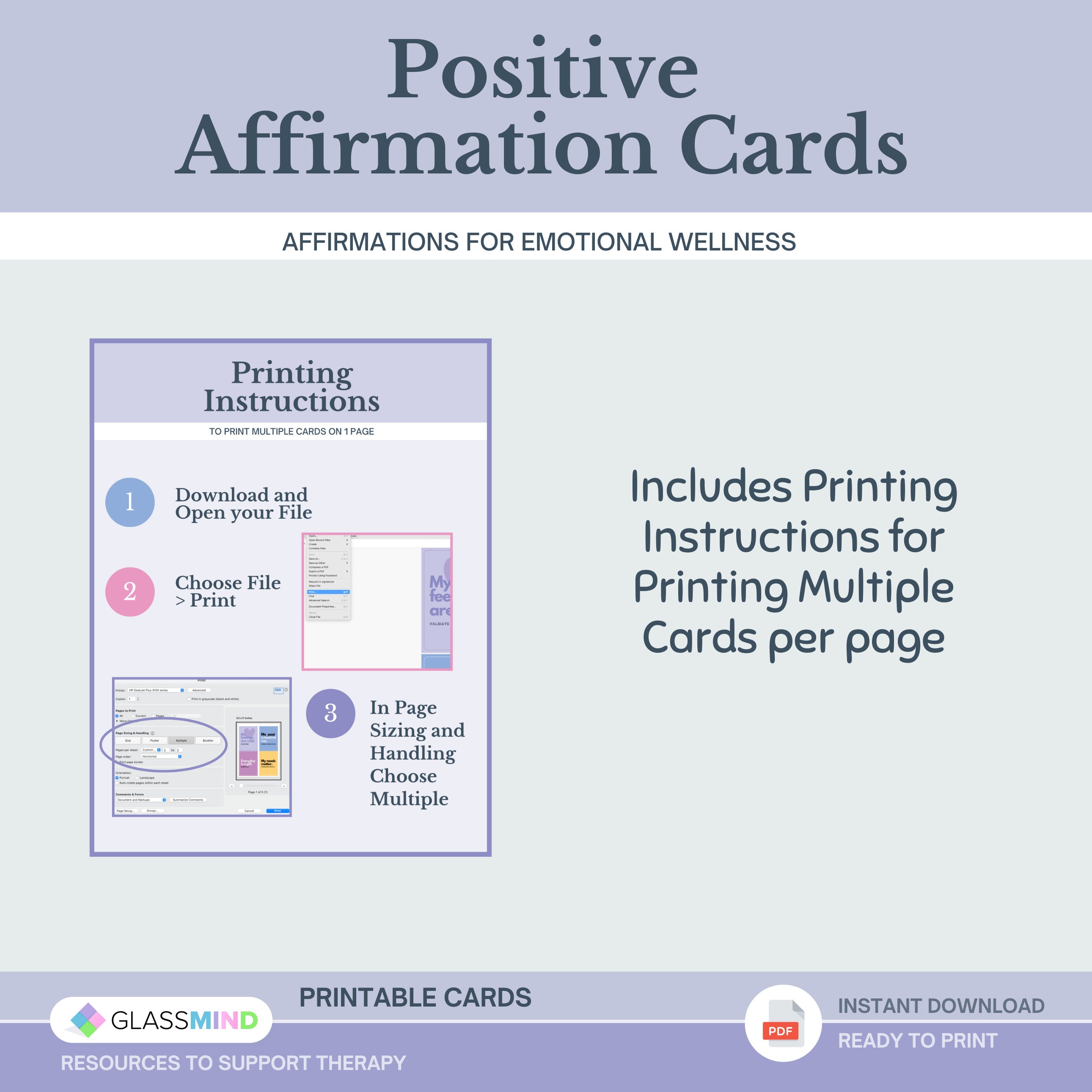 Positive Affirmation Cards for Mental Health, Emotional Wellbeing ...