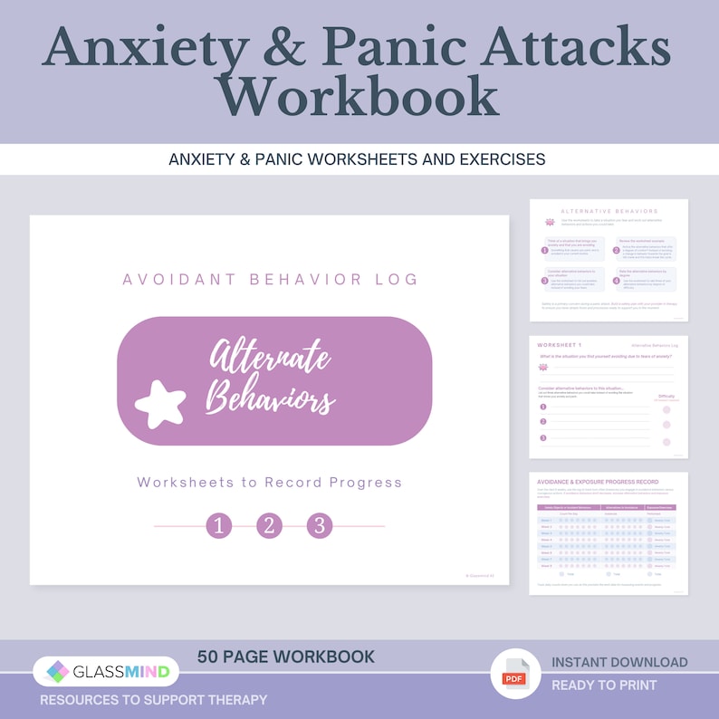 Panic Attack Workbook: Stress and Burnout Exercises, Symptoms Tracker ...