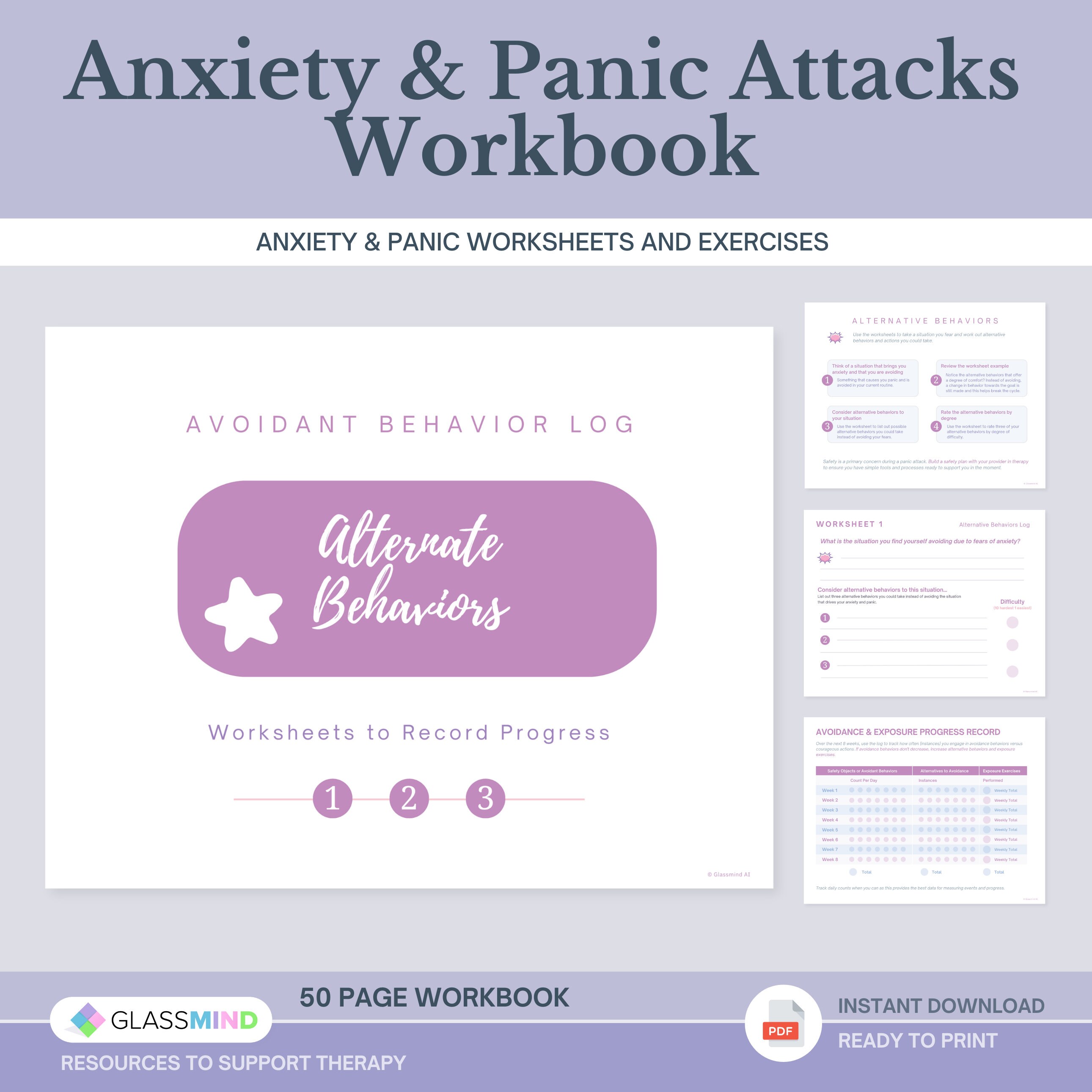 Panic Attack Workbook: Stress and Burnout Exercises, Symptoms Tracker ...