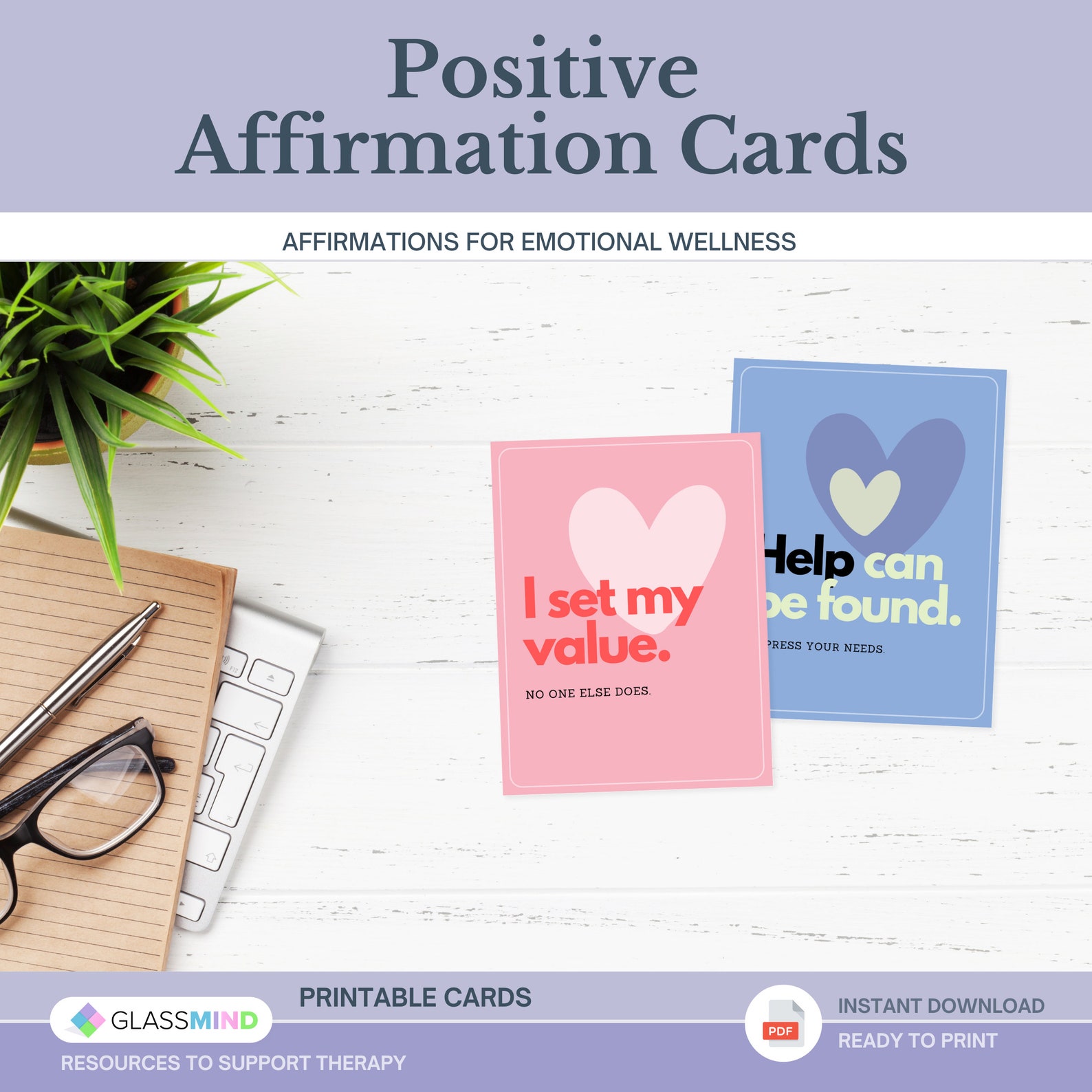 Positive Affirmation Cards for Mental Health, Emotional Wellbeing ...