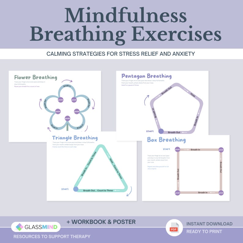Mindfulness Breathing Exercises for Anxiety and Stress Relief, Calming ...