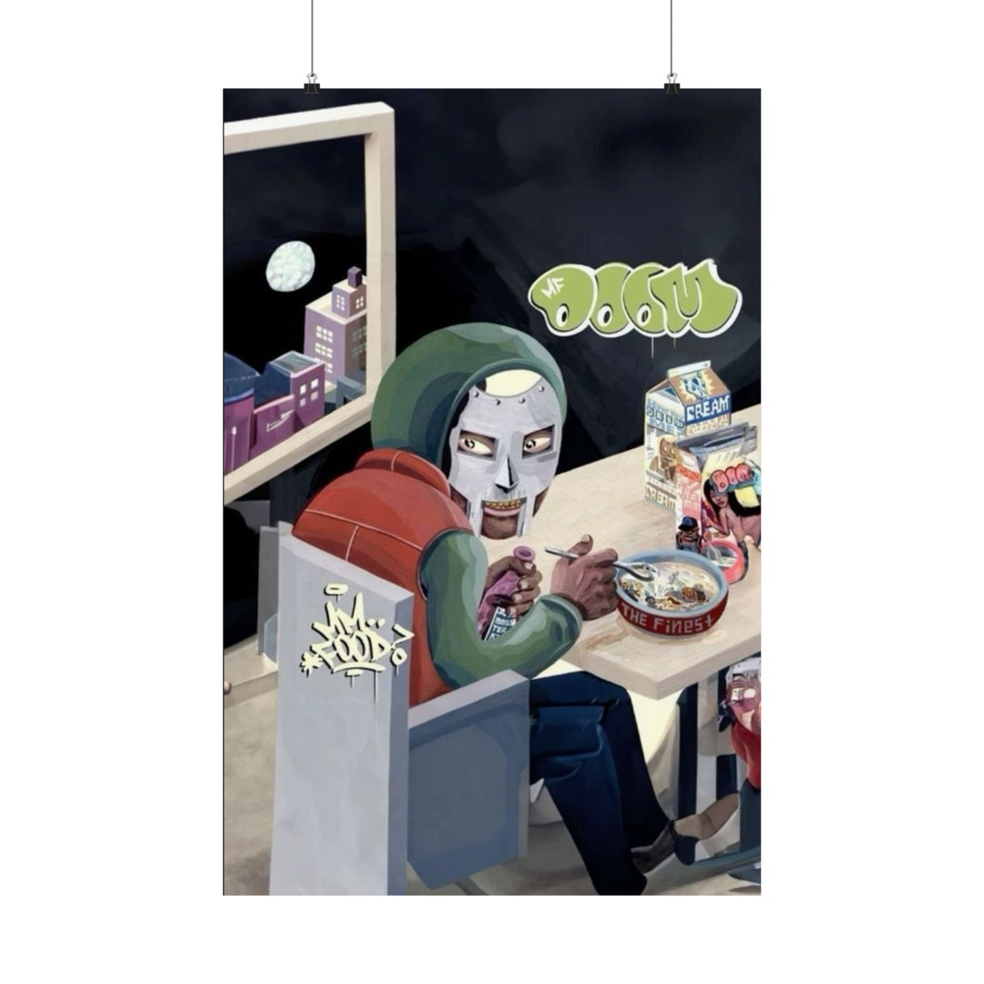 MF Doom Poster, MF Doom Canvas, Retro Wall Art, Music Print, Rap Album ...