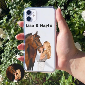 Custom Horse Portrait Phone Clear Case Gift for Horse Lover ...