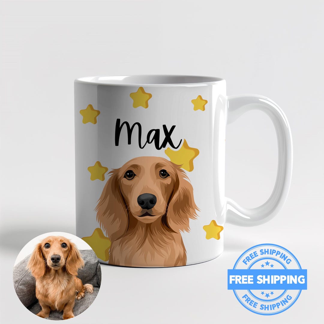 Personalized Pet Mug Custom Dog or Cat Coffee Mug Hand-drawn Pet ...