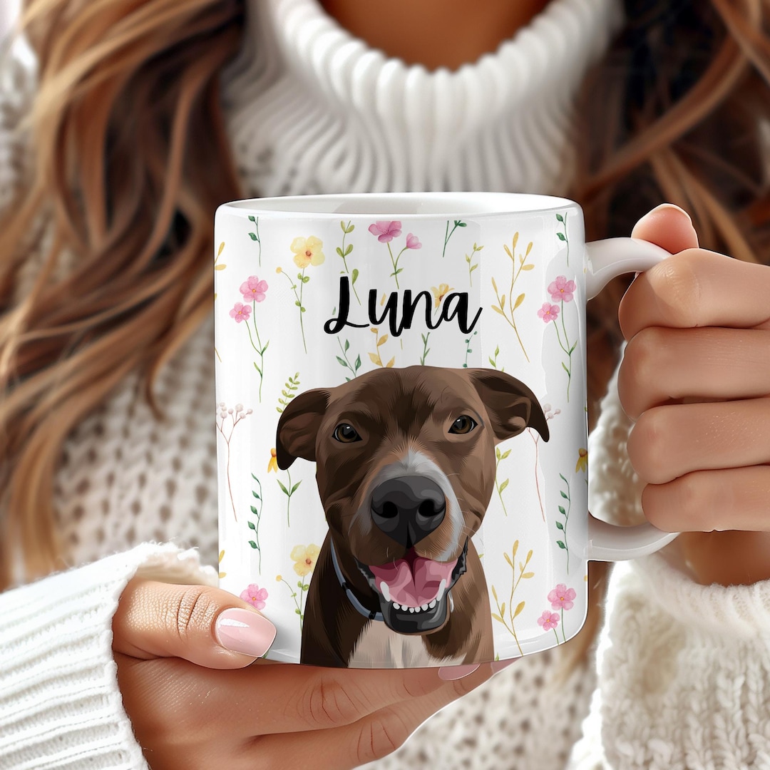 Personalized Pet Mug Custom Dog or Cat Coffee Mug Hand-drawn Pet ...
