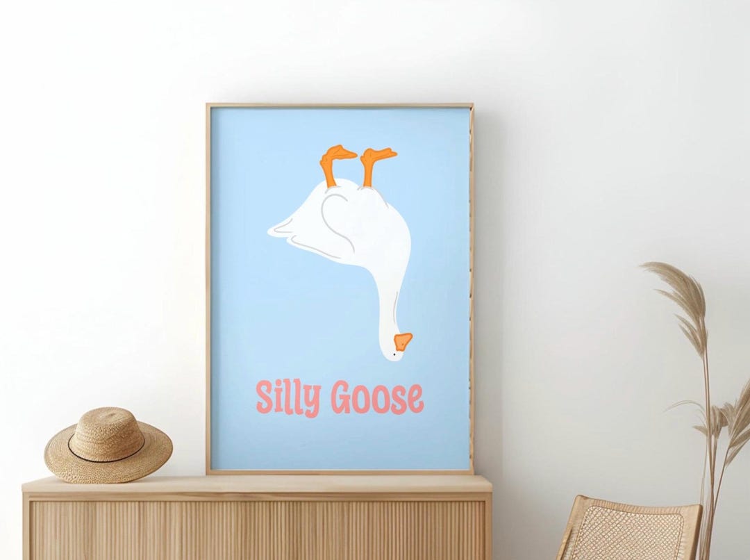 Silly Goose Upside Down Digital Download Print Artwork. Fun/cool ...