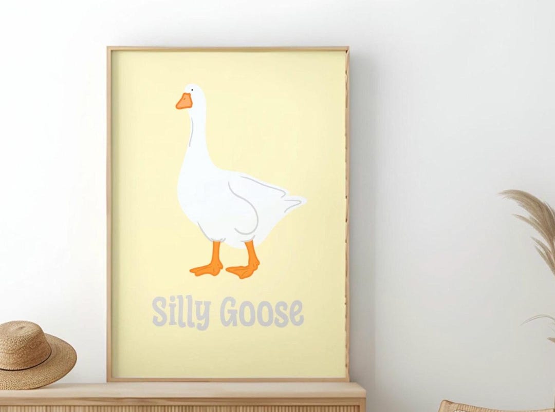 Silly Goose Digital Download Print Artwork. Fun/cool/colourful Wall ...