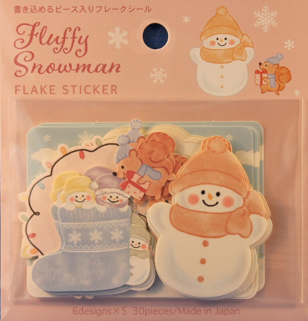Kawaii Fluffy Snowman Sticker Sacks - Etsy