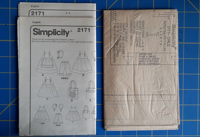Simplicity 2171 Sewing Pattern Girls Sarah Rose Dress, Top, Pants, Bag ...