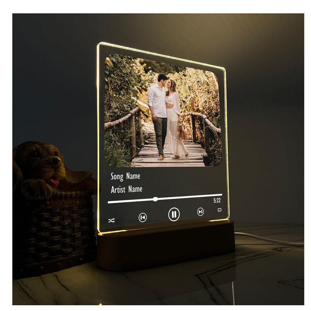 Personalized Photo Song Plaque Night Light, Music Plaque LED Light ...