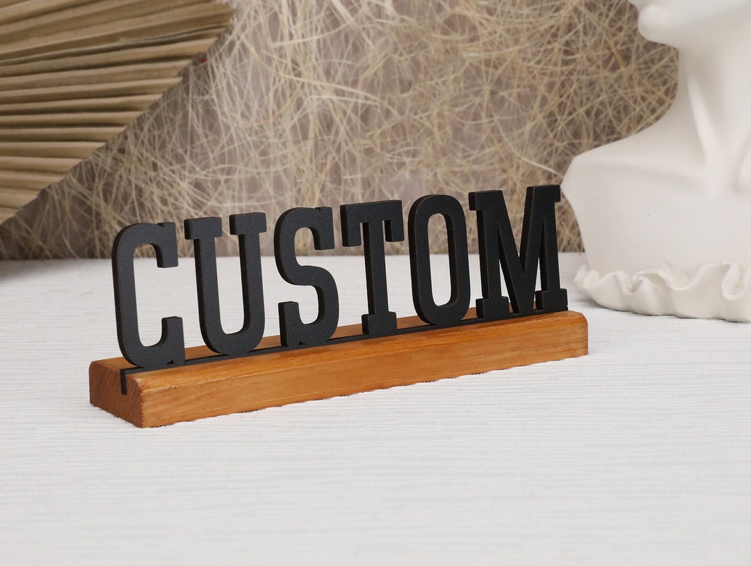 Desk Name Plate Wood , Desk Name Plate, Name Plate for Desk, Custom ...