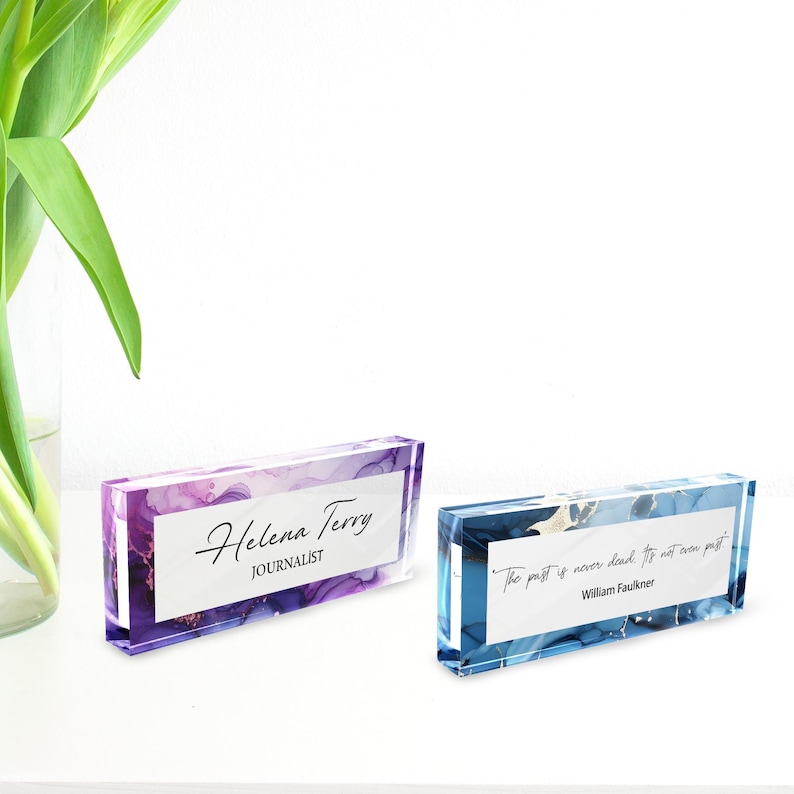 Quote Desk Sign | Custom Acrylic Plate With Personalized Text ...