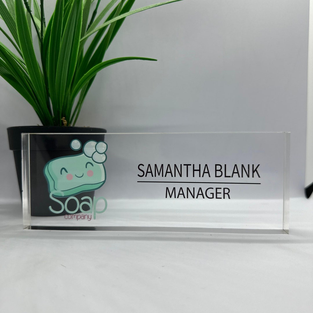 Personalized Business Company Logo Desk Display Printed Acrylic Glass ...