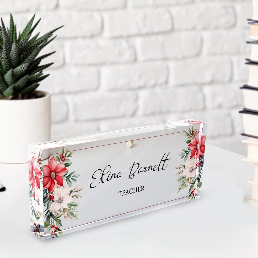 Desk Plaque, Acrylic Name Plate for Desk, Teacher Name Plate ...
