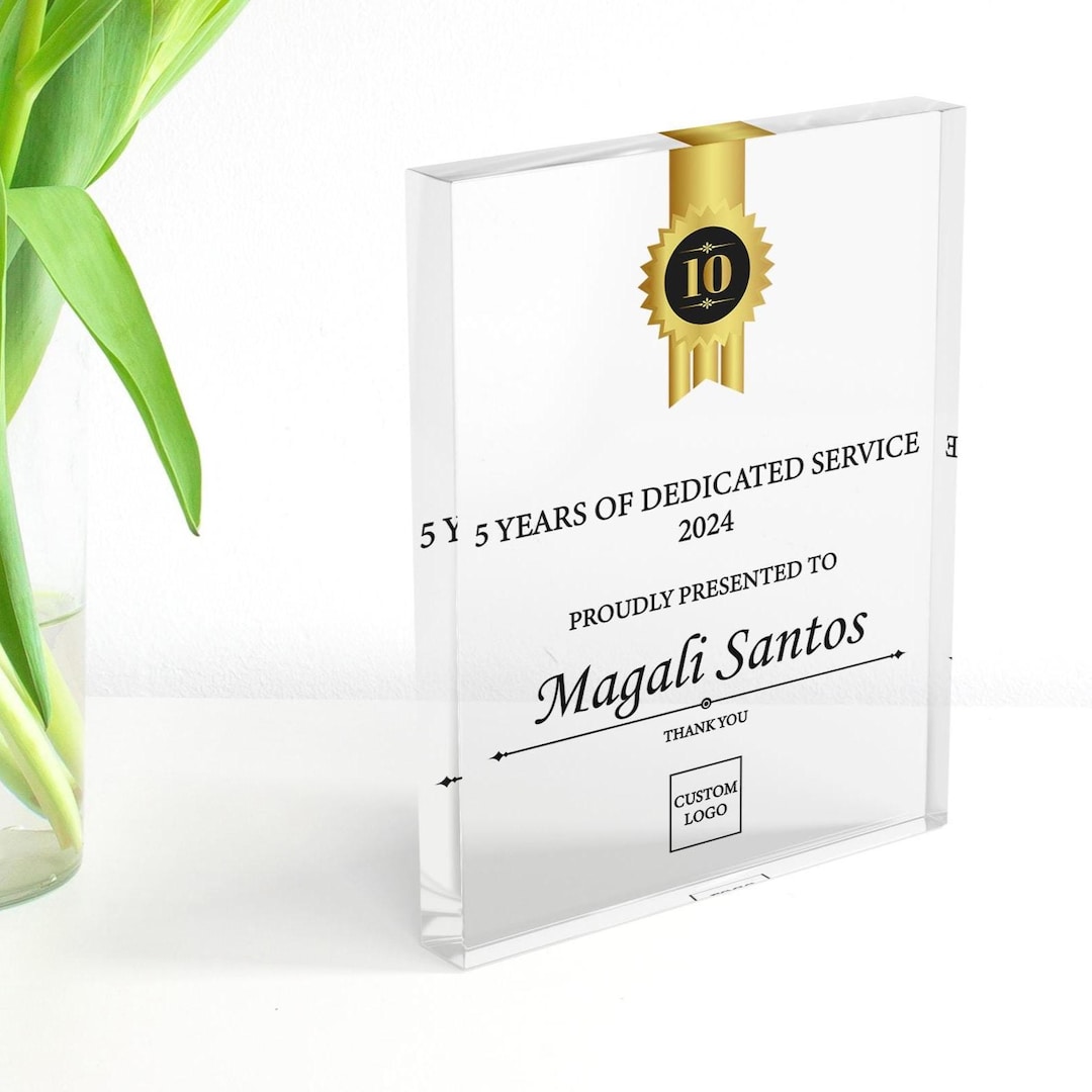 Custom Acrylic Award Plaque – Corporate Employee Recognition Trophy - Etsy