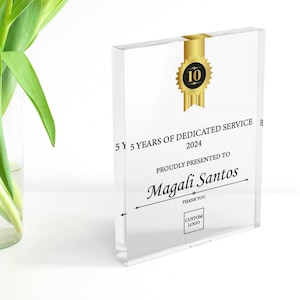 Personalized Acrylic Award Plaque – Custom Trophy for Corporate ...