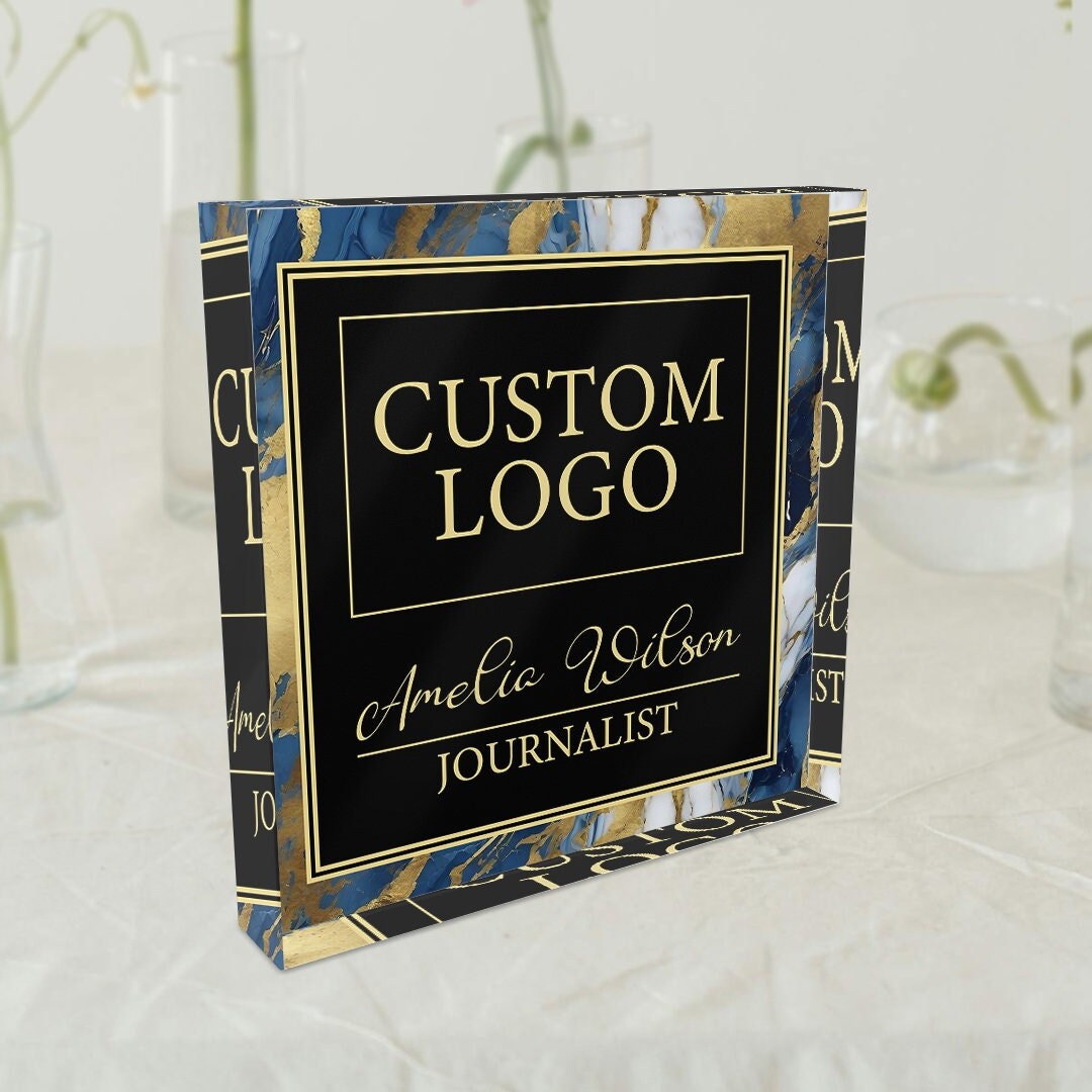 Customized Business Company Logo Desk Display Printed Acrylic Glass ...