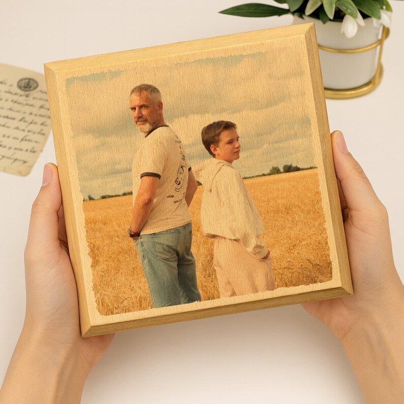 Personalized Wooden Photo Plaque, Custom Photo on Wood, Engraved ...