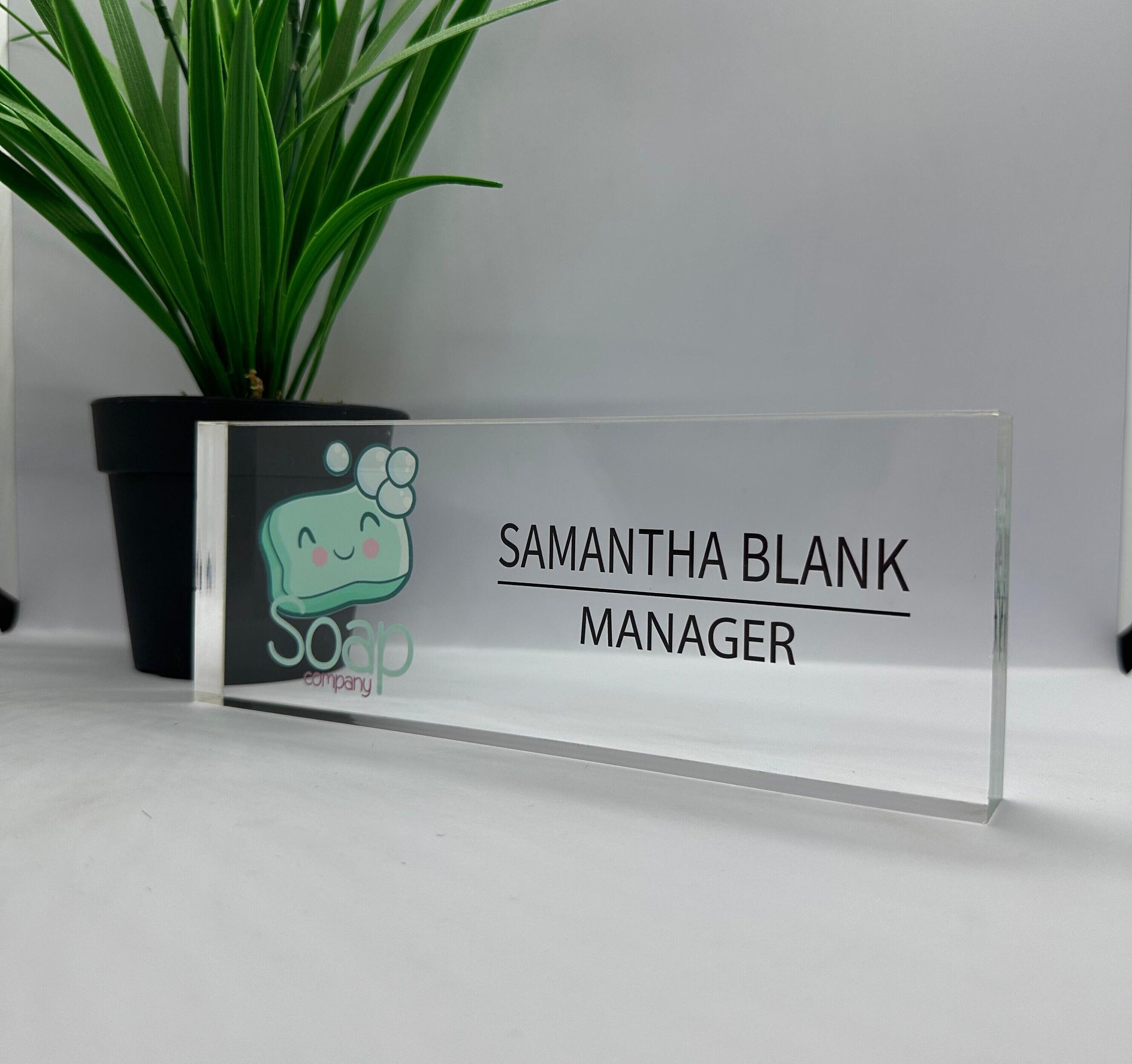 Personalized Business Company Logo Desk Display Printed Acrylic Glass ...