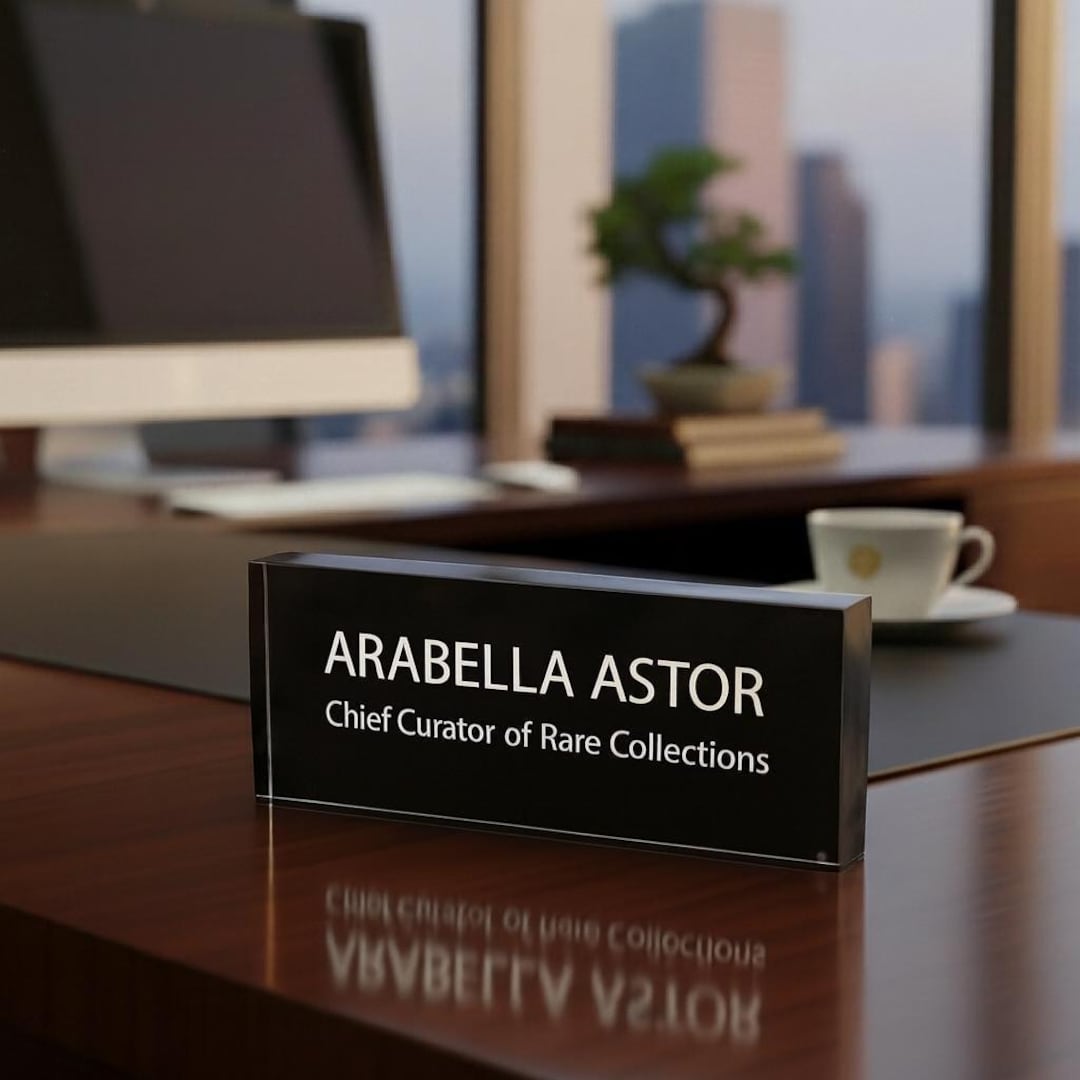 Personalized Acrylic Desk Name Plate | Custom Office Decor - Etsy