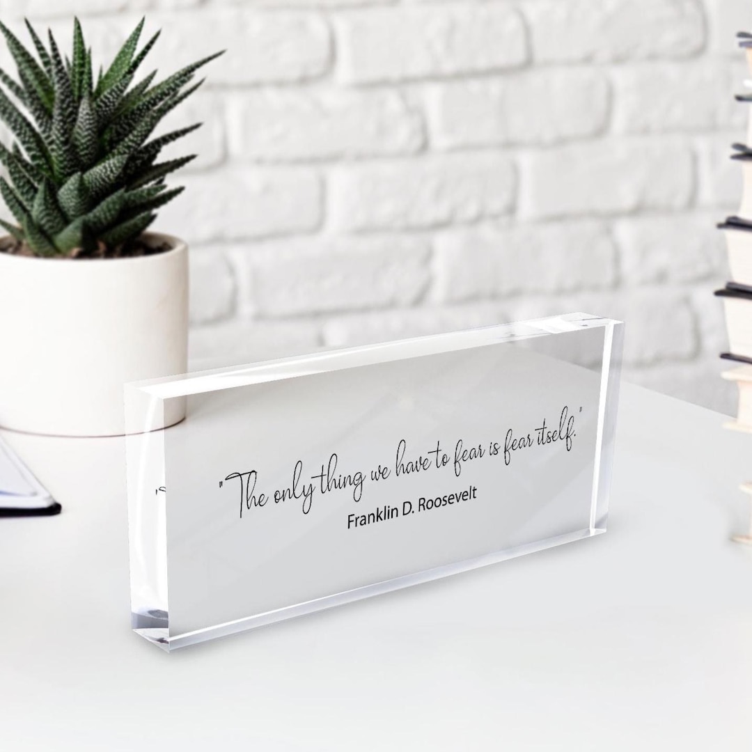 Personalized Quote Acrylic Desk Sign: Custom Inspirational Display - Etsy