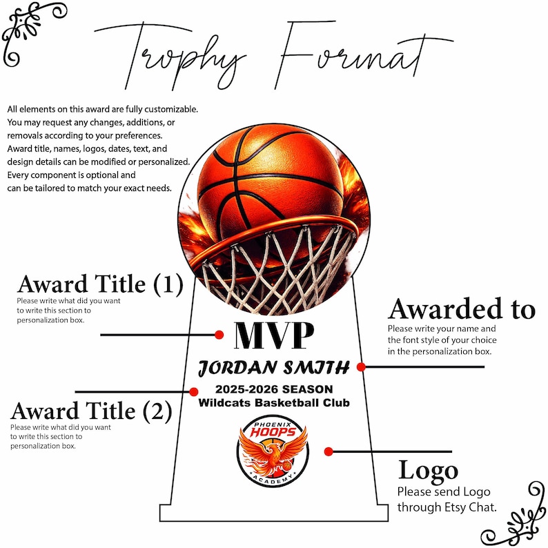 Custom Basketball MVP Award Plaque – Personalized Senior Night Trophy ...