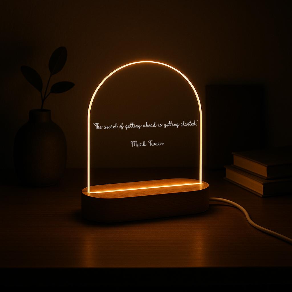 Custom Quote LED Night Light: Personalized Engraved Acrylic Lamp - Etsy